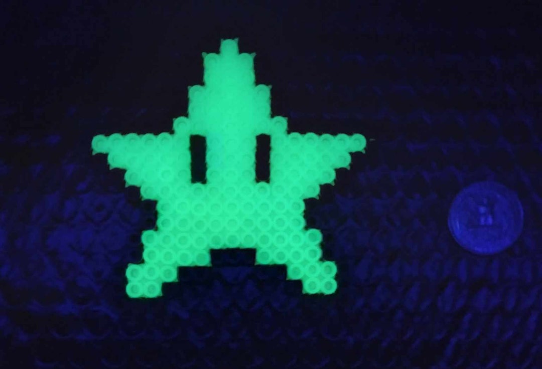 Super Mario Star Glow in the Dark Blacklight Reactive Sprite - Etsy