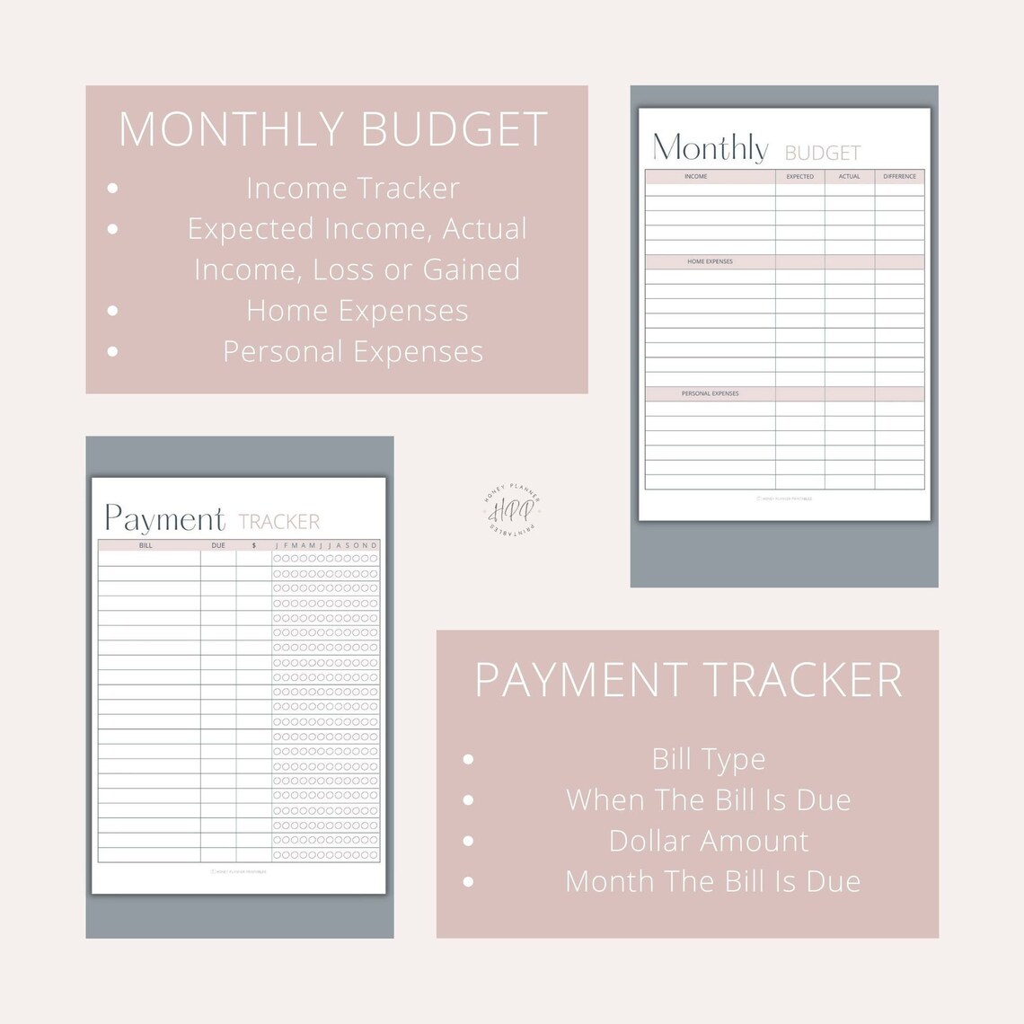 Monthly Budget Planner Printable Finance Planner Expense | Etsy