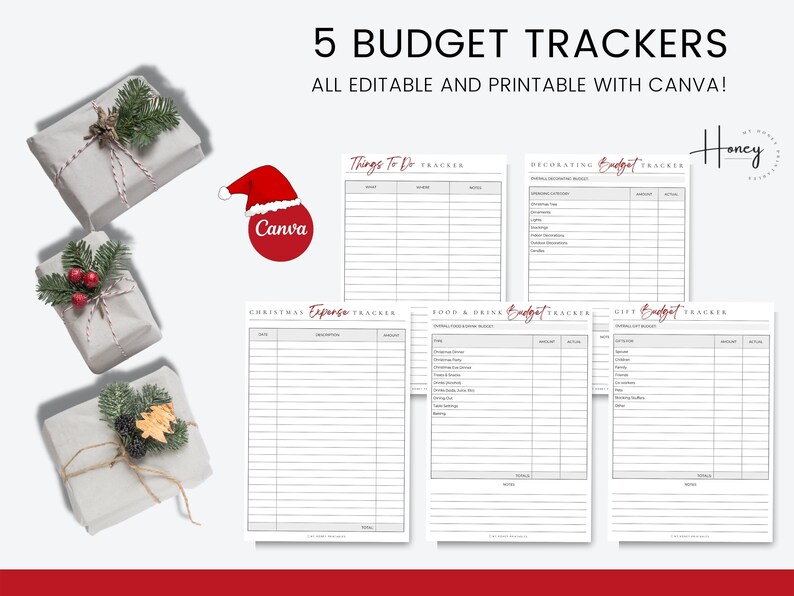 Christmas Planner Printable Holiday Planner Gift Budget - Etsy