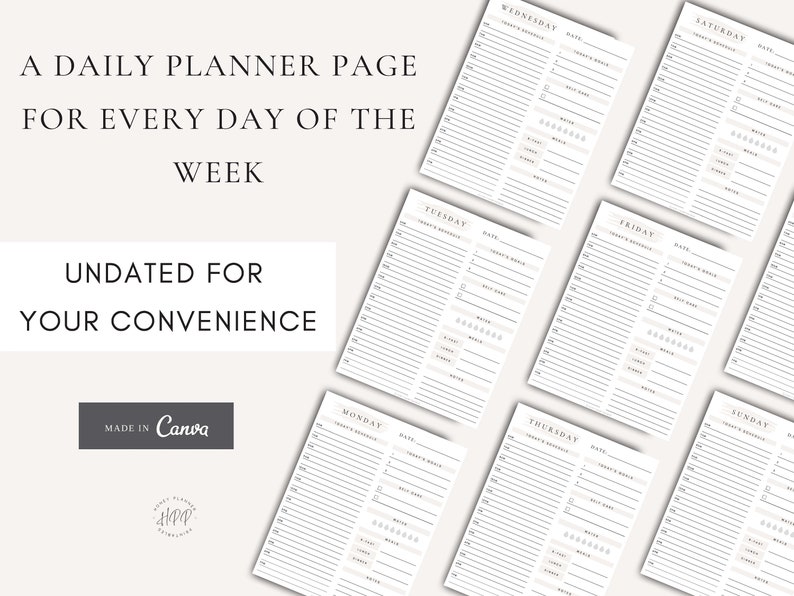 Canva Weekly Planner Printable Template, Time Block Template, Block ...