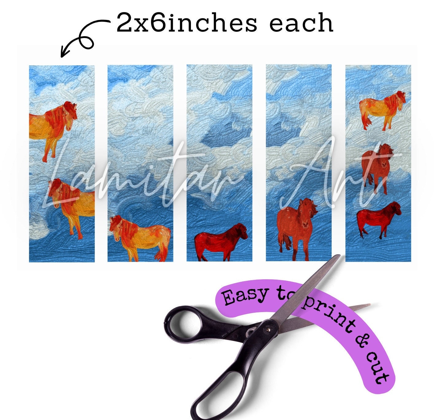 5 Cute Animal Printable Bookmarks | Digital Download Bookmark Set| PNG ...