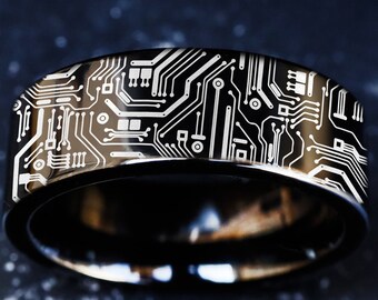 Circuit Board Wedding Ring | Etsy