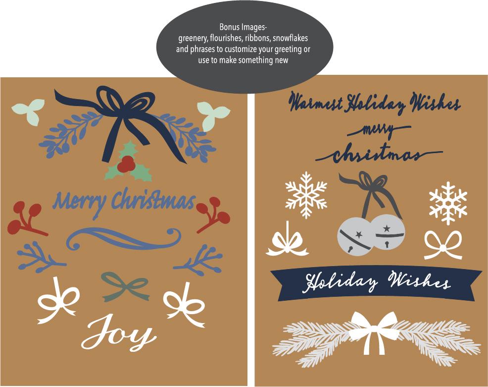 Holiday 5x7" Template for Cricut and Silhouette. Cozy Village Greeting ...