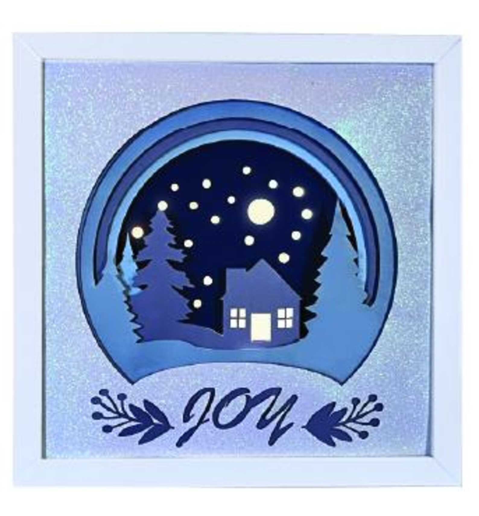 Cozy Winter Cabin Shadow Box Template. 7 Layers Designed in a 10 X 10 ...