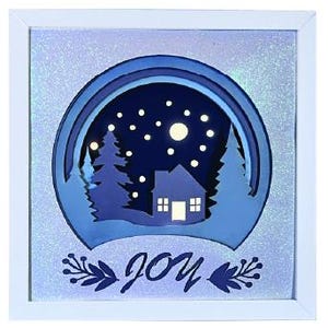 Cozy Winter Cabin Shadow Box Template. 7 Layers Designed in a 10 X 10 ...