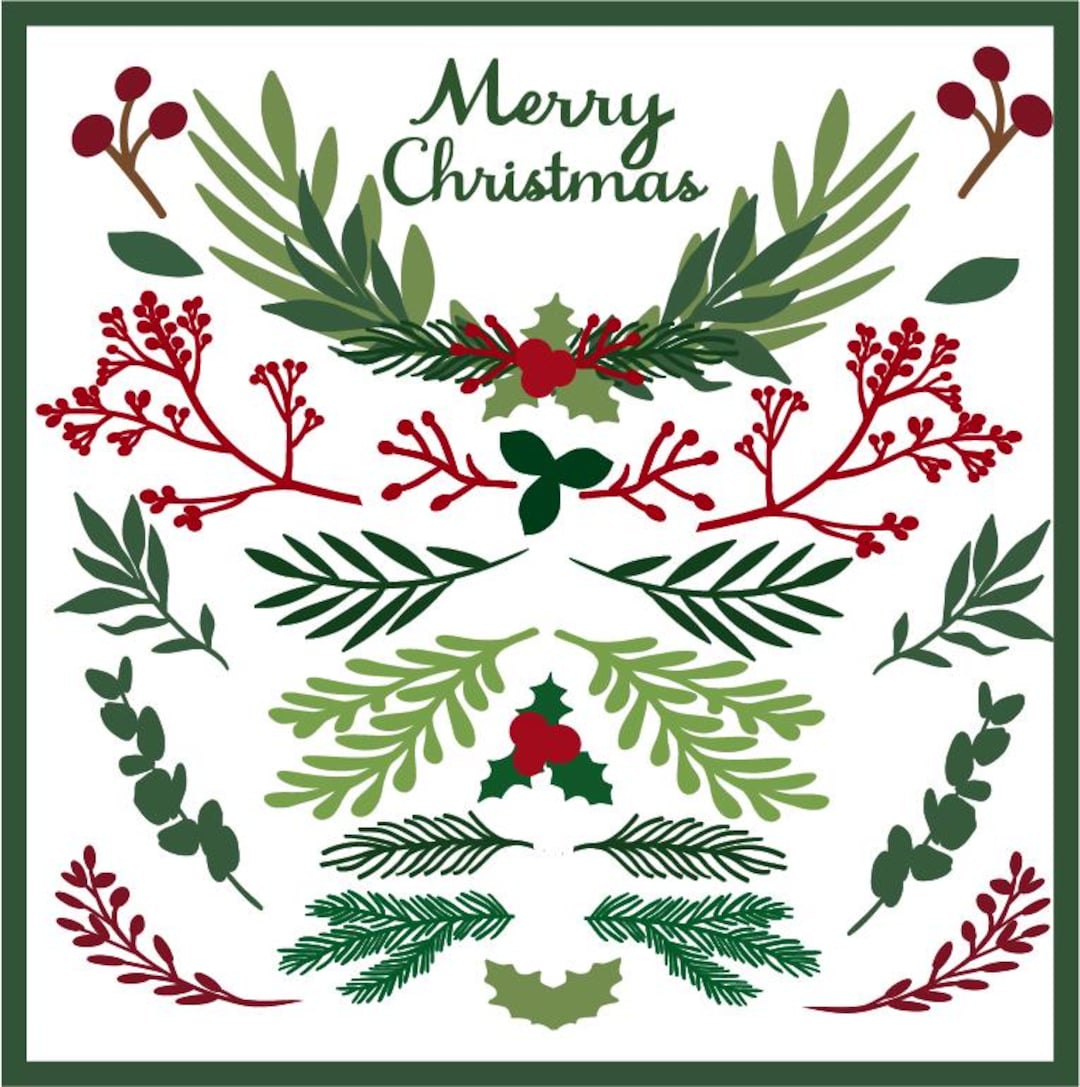 Excellent Quality Christmas Greenery SVG for Silhouette and Cricut - Etsy