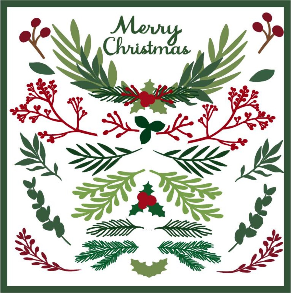 Excellent Quality Christmas Greenery SVG for Silhouette and Cricut - Etsy