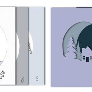 Cozy Winter Cabin Shadow Box Template. 7 Layers Designed in a 10 X 10 ...