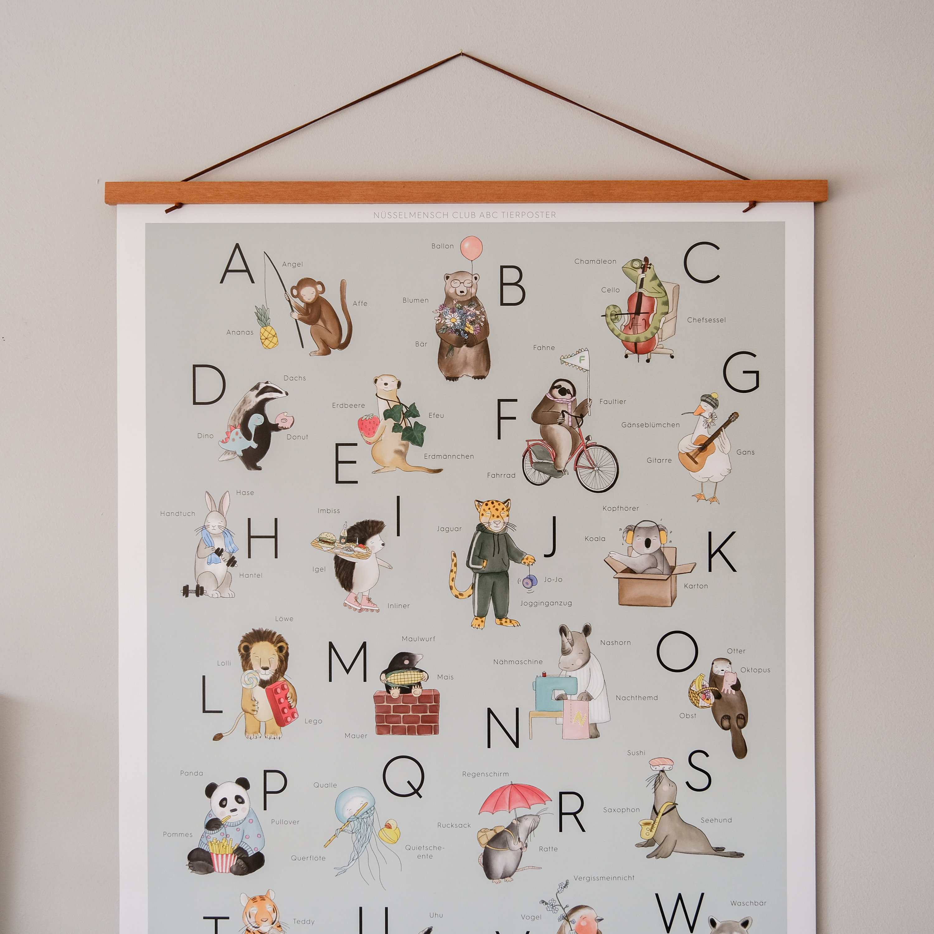 ABC Poster / DIN A1 / Illustration/ Kinder/ Nüsselmensch / Nur liebe ...