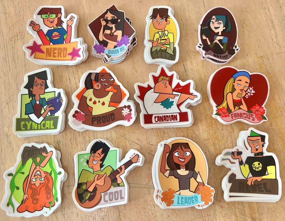 Canadian Total Drama Island Season One Stickers batch 1 - Etsy