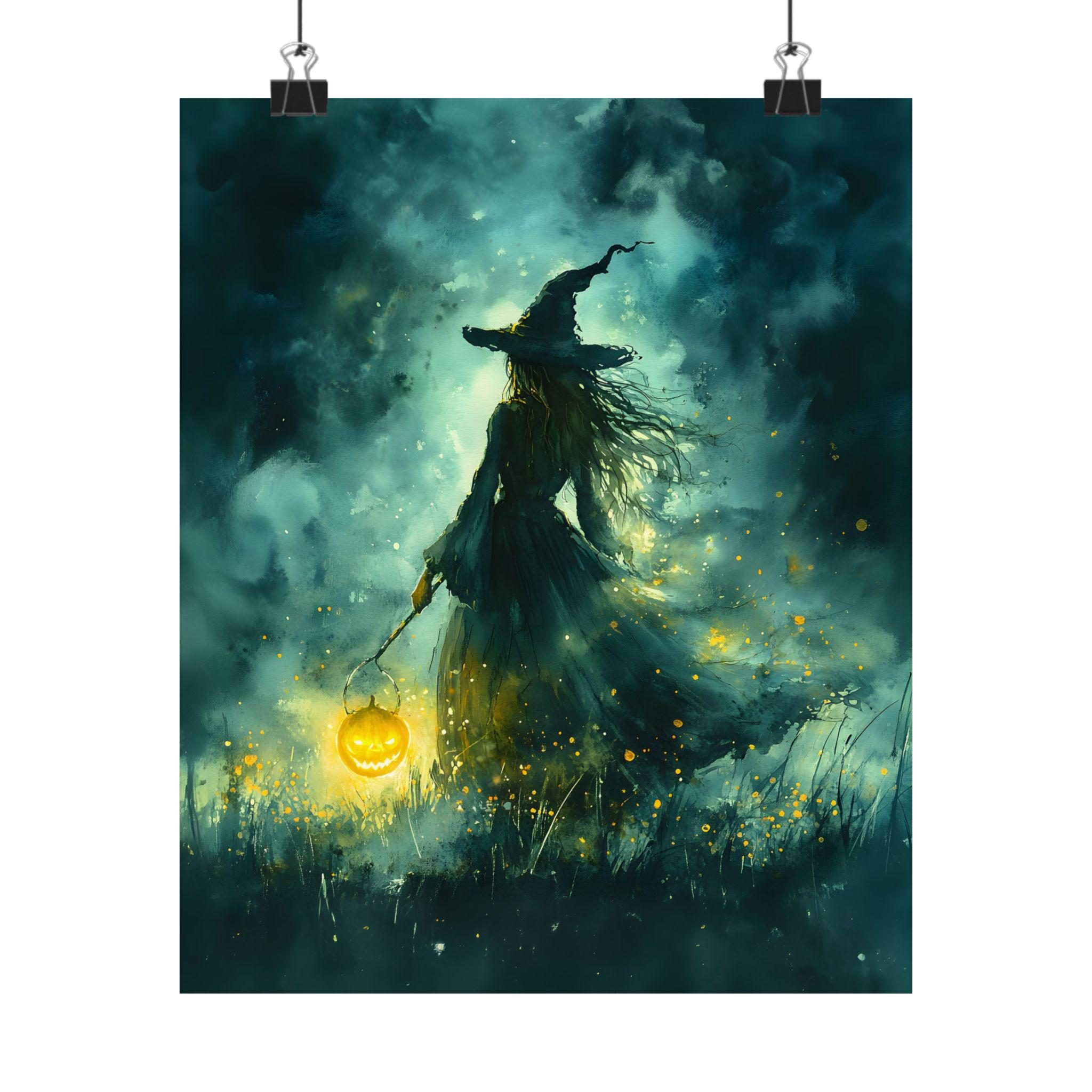 Mystical Witch Poster, Halloween Wall Decor - Etsy
