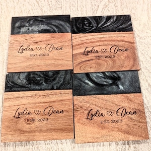 Resin River Coaster Set | Personalized Wood Coasters | Custom Engraved ...
