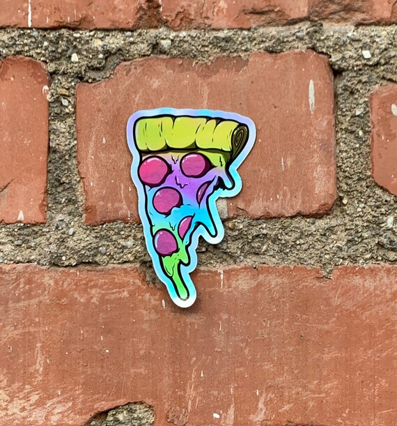 Neon Pizza Sticker - Etsy