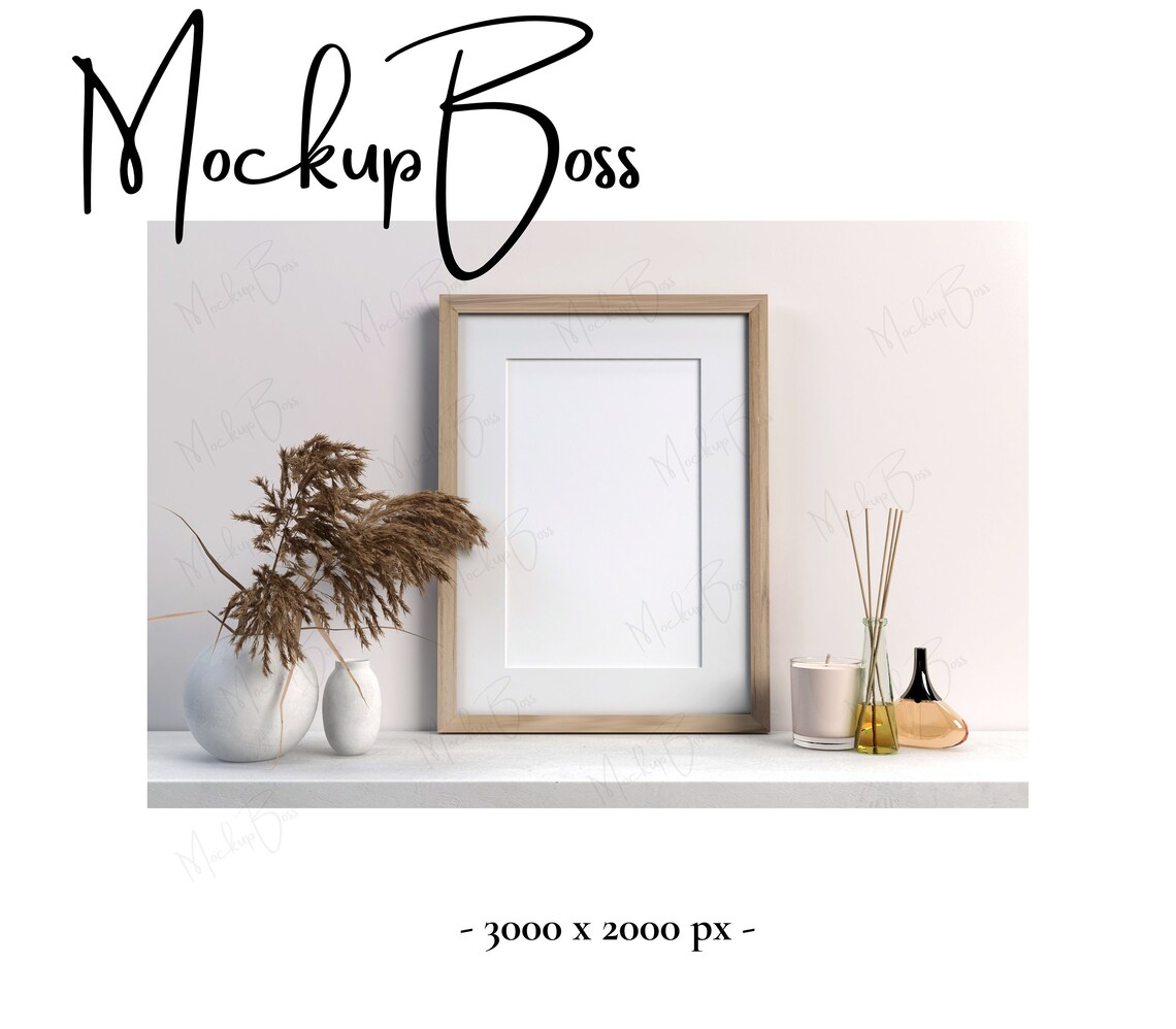 Frame Mockup Boho Wood Frame Mockup Wall Frame Mockup - Etsy