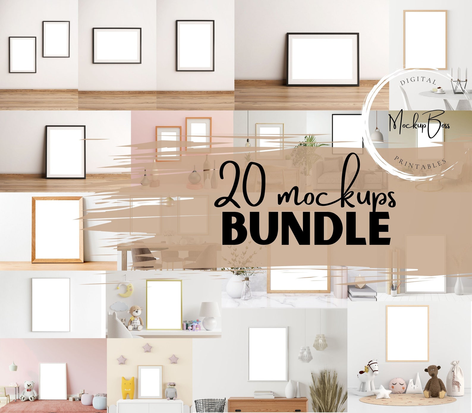 Frame Mockups Minimalist Frame Mockups Blank Frame Mockups | Etsy