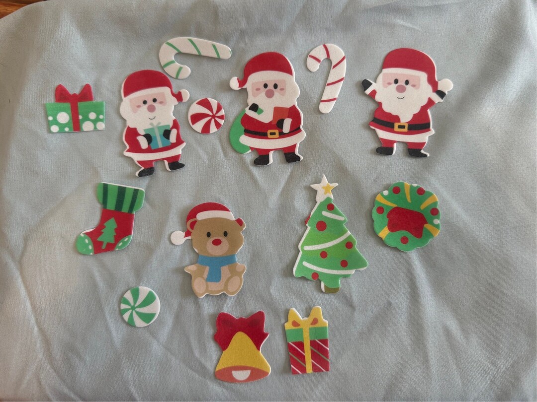 Edible Christmas Wafer Paper Toppers , Rice Paper Feather Toppers ...