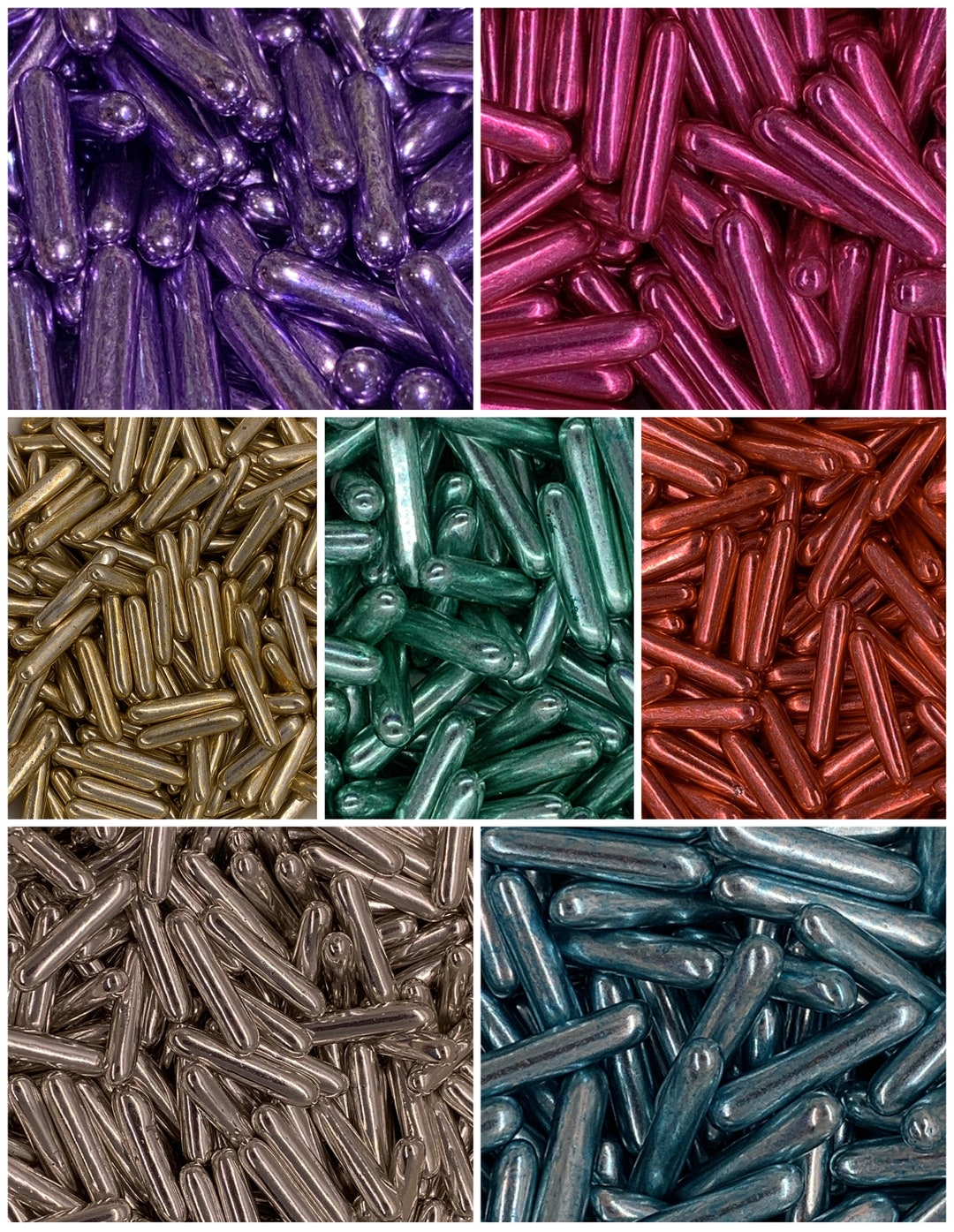 Metallic Rods, Metallic Dragee Sprinkles, Cupcake Sprinkles, Shiny ...