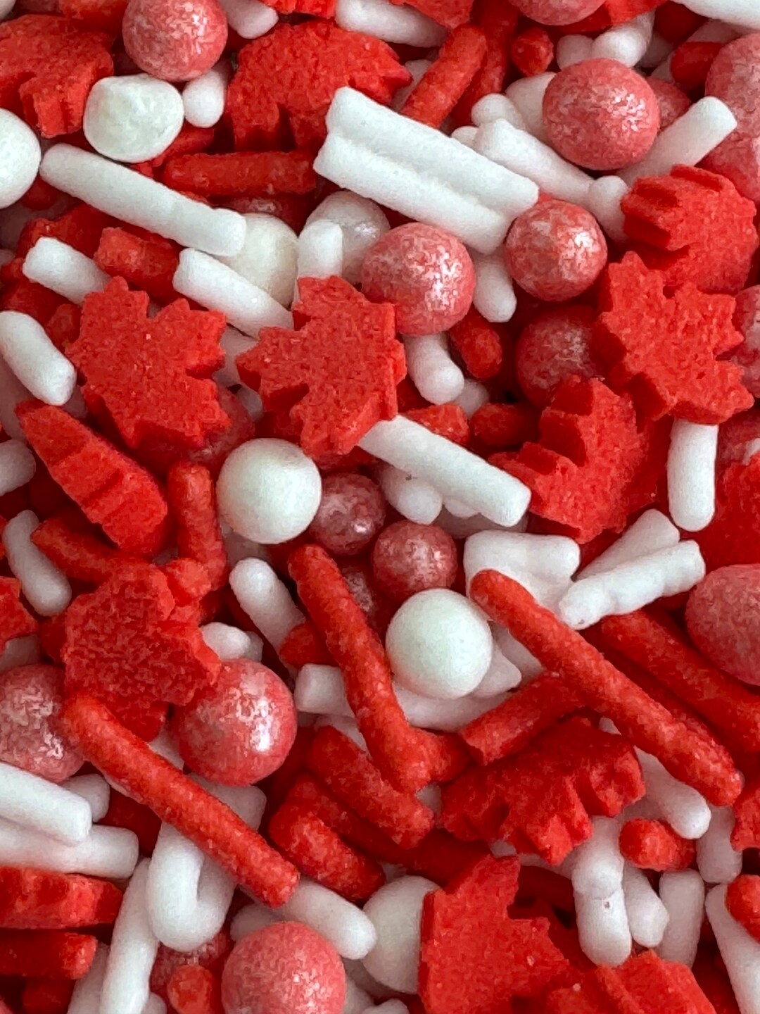 Canada Day Sprinkles 100 GRAM , Red and White Sprinkles, Holiday ...
