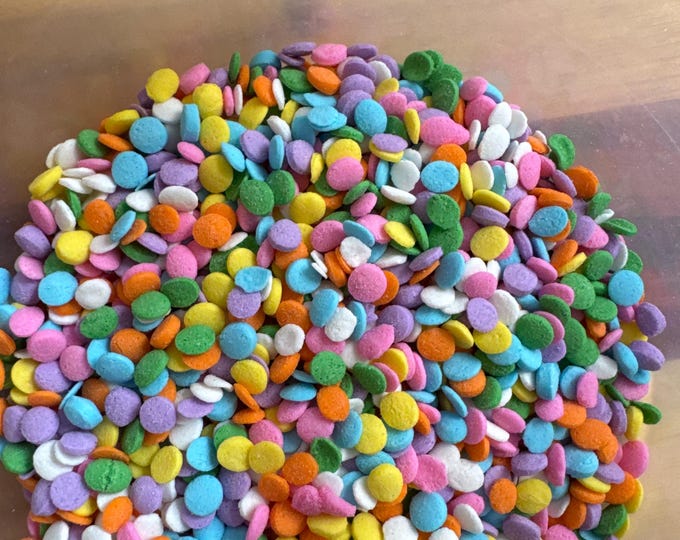 Pastel Rainbow Colored Round Quins 100 Grams, Cupcake Decorations, Tiny ...