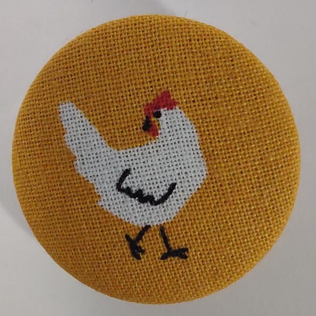 Chicken Fabric Buttons for Crafts Quirky Handmade Sewing Accents for ...