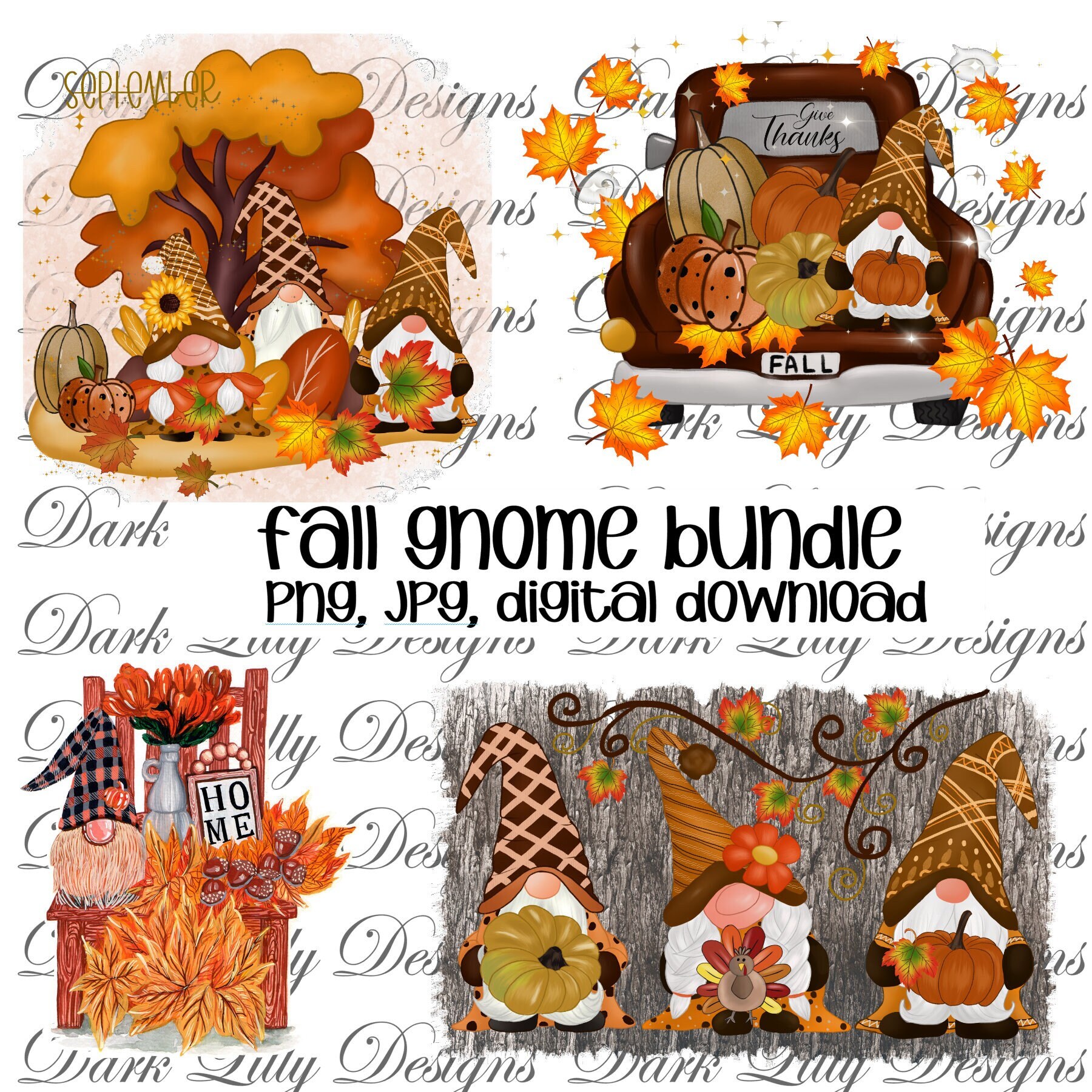 Fall Gnome Bundle Png Fall Gnome Bundle Sublimation Design - Etsy