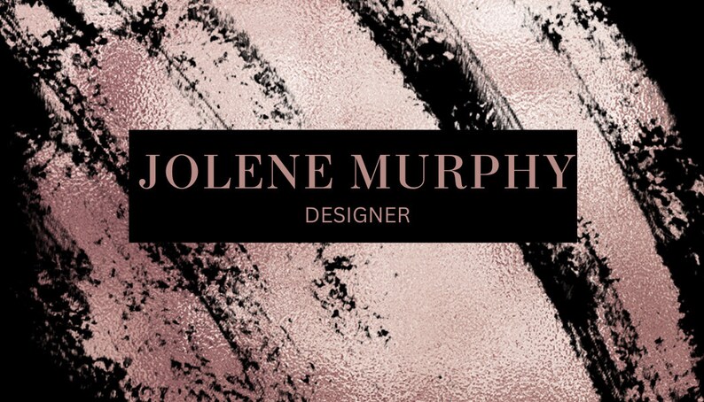 Rose Gold and Black Business Card Canva Template, Editable Business ...