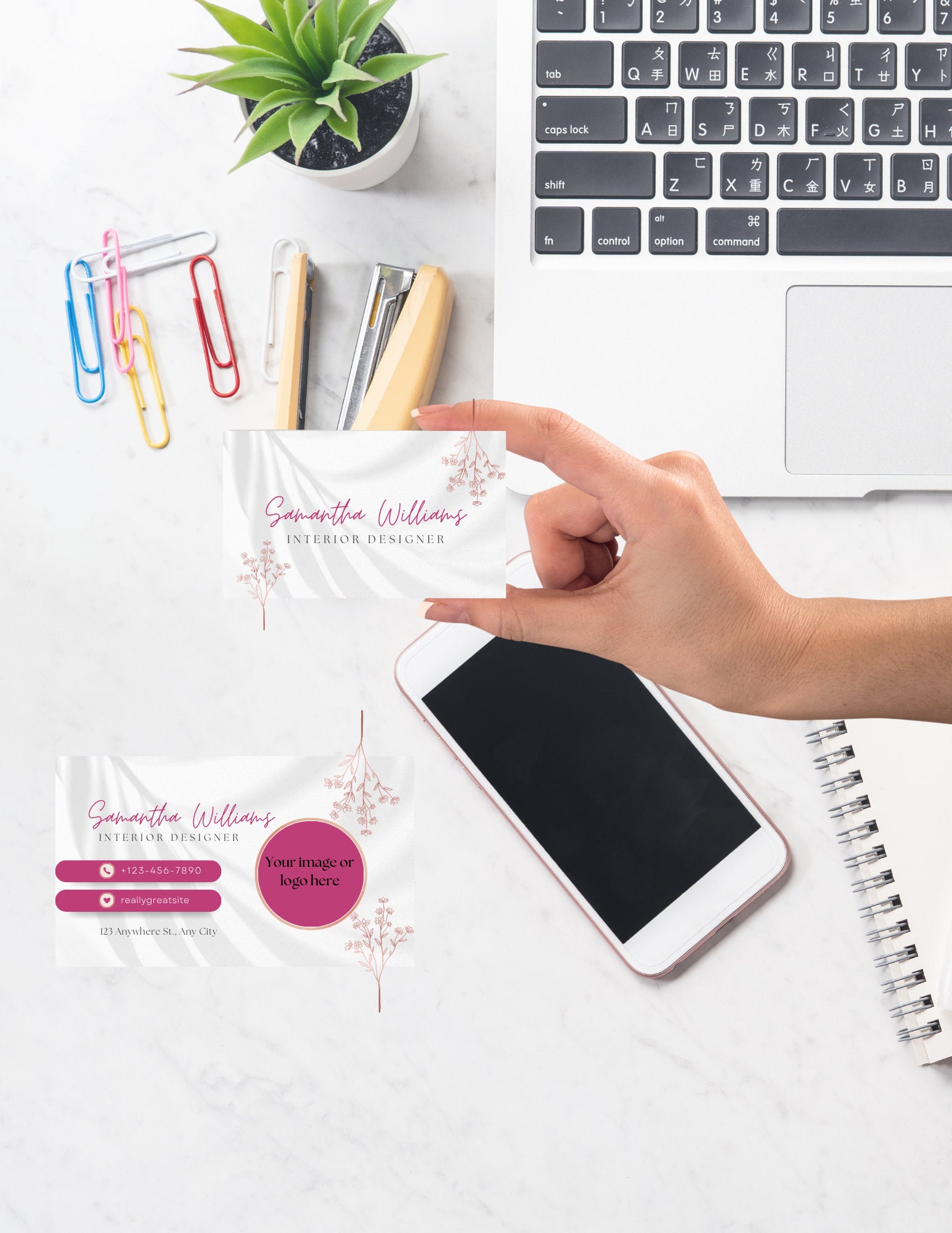 Minimalist Neutral Business Card Canva Template, Editable Business Card ...