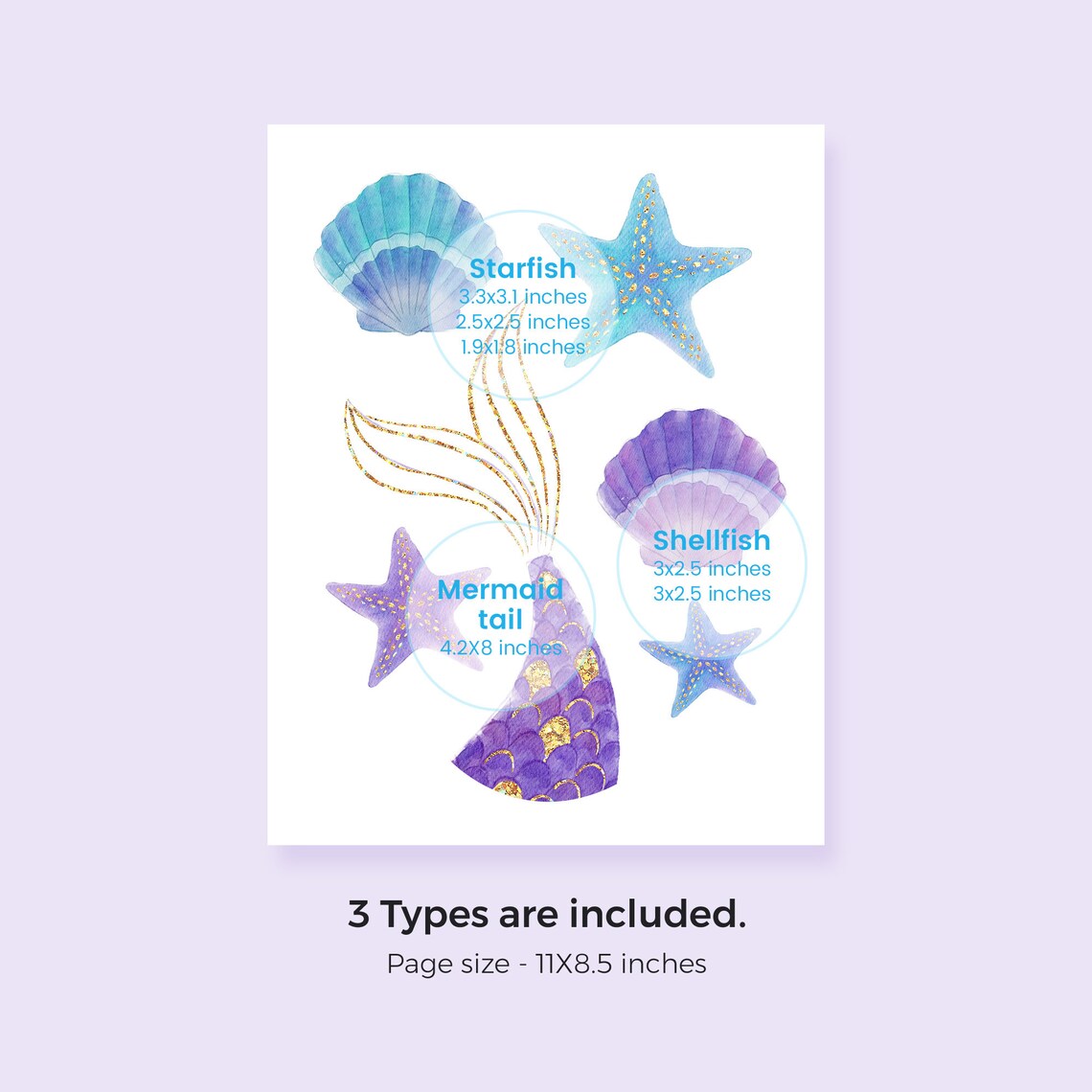 Printable Mermaid Birthday Cake Topper Instant Download Under | Etsy