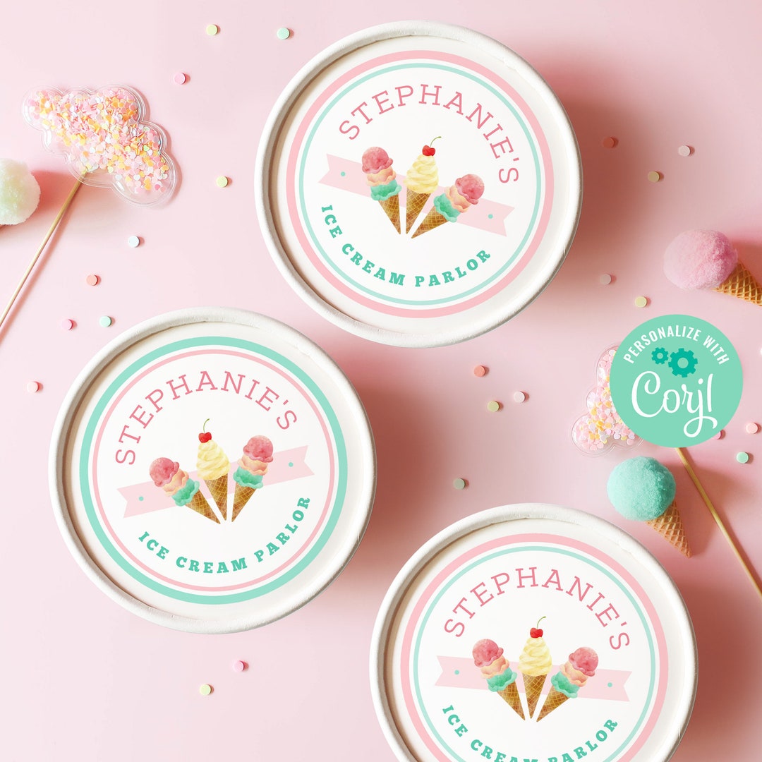 Editable Ice Cream Parlor Label Template Instant Download, Printable ...