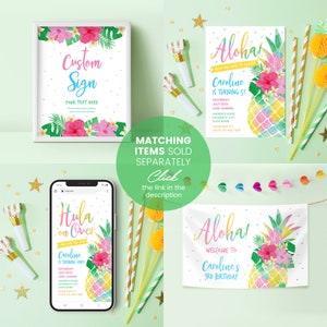 Editable Pineapple Summer Birthday Food Label Template Instant Download ...