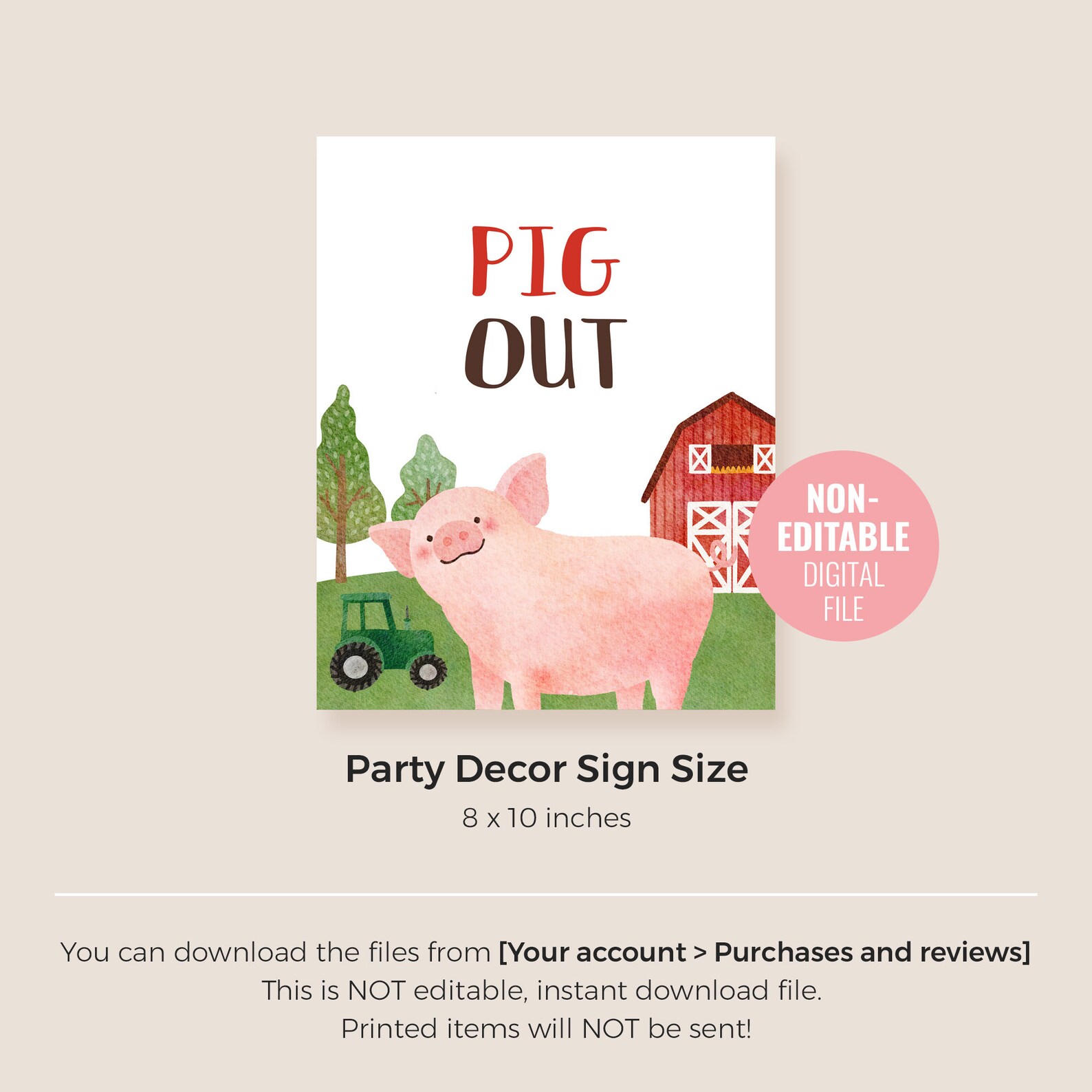 Printable Farm Animals Birthday Sign Instant Download Red - Etsy