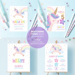 Editable Unicorn Birthday Guest Name Tag Template Instant Download ...