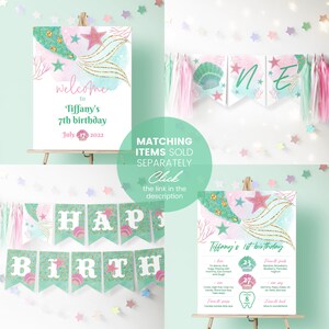 Printable Mermaid Happy Birthday Banner Instant Downloadunder - Etsy