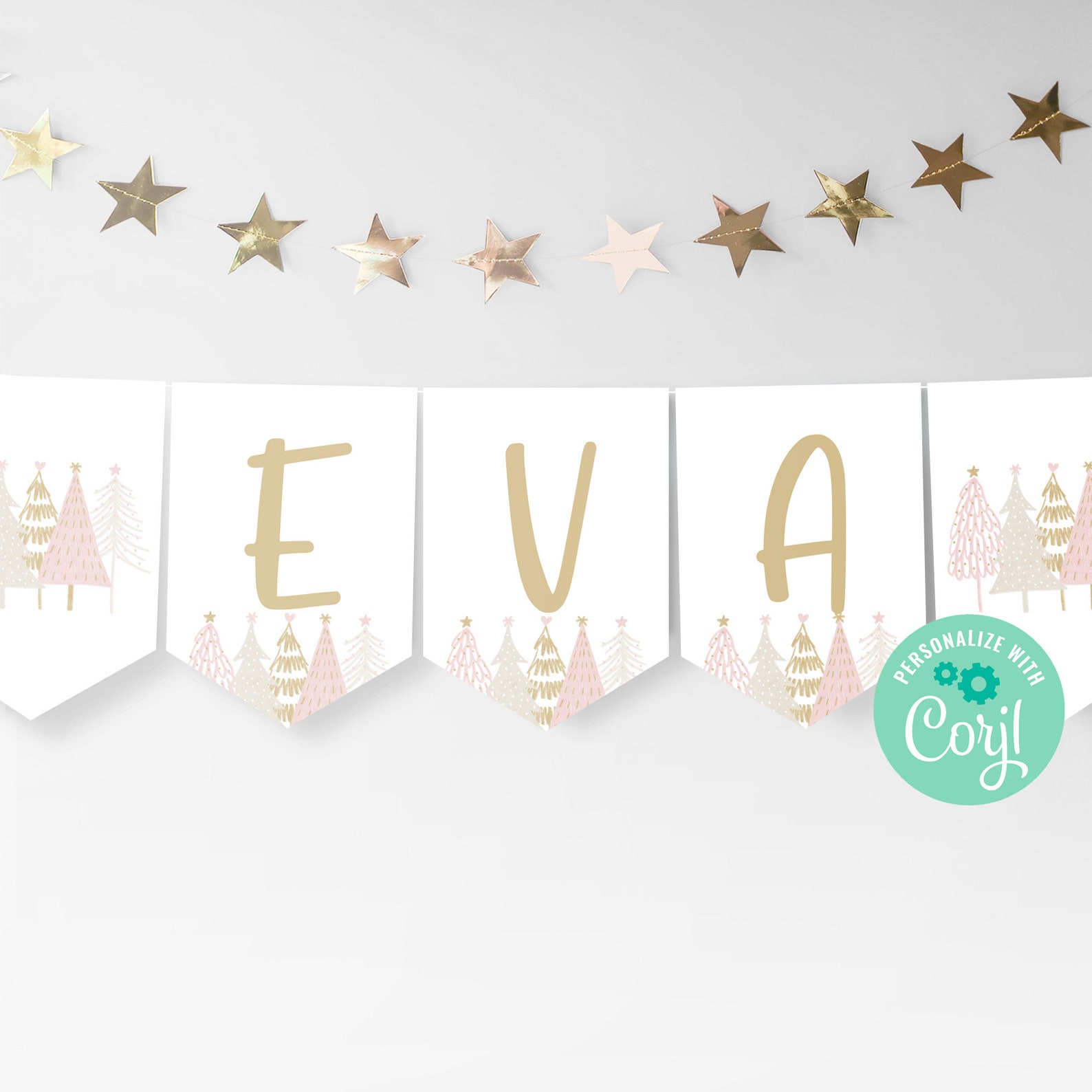Editable Winter Wonderland Custom Banner Snow Tree Digital - Etsy