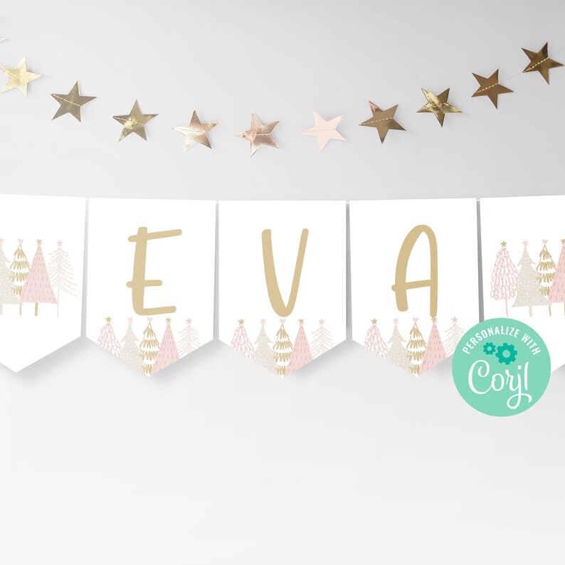 Editable Winter Wonderland Custom Banner Snow Tree Digital - Etsy