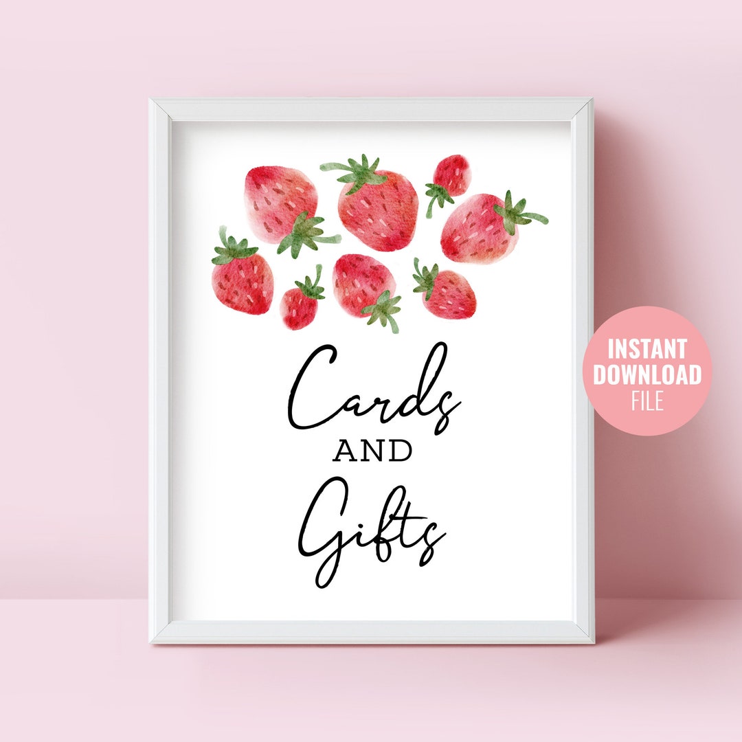 Printable Strawberry Birthday Sign, Berry First Strawberry Theme ...