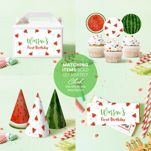 Editable Watermelon Birthday Food Label Template Instant - Etsy