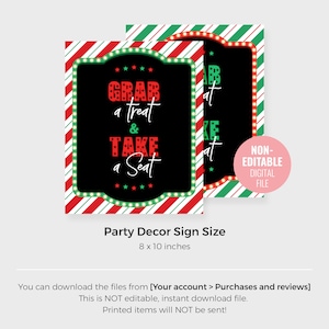 Printable Christmas Movie Night Sign Instant Download, Holiday Table ...