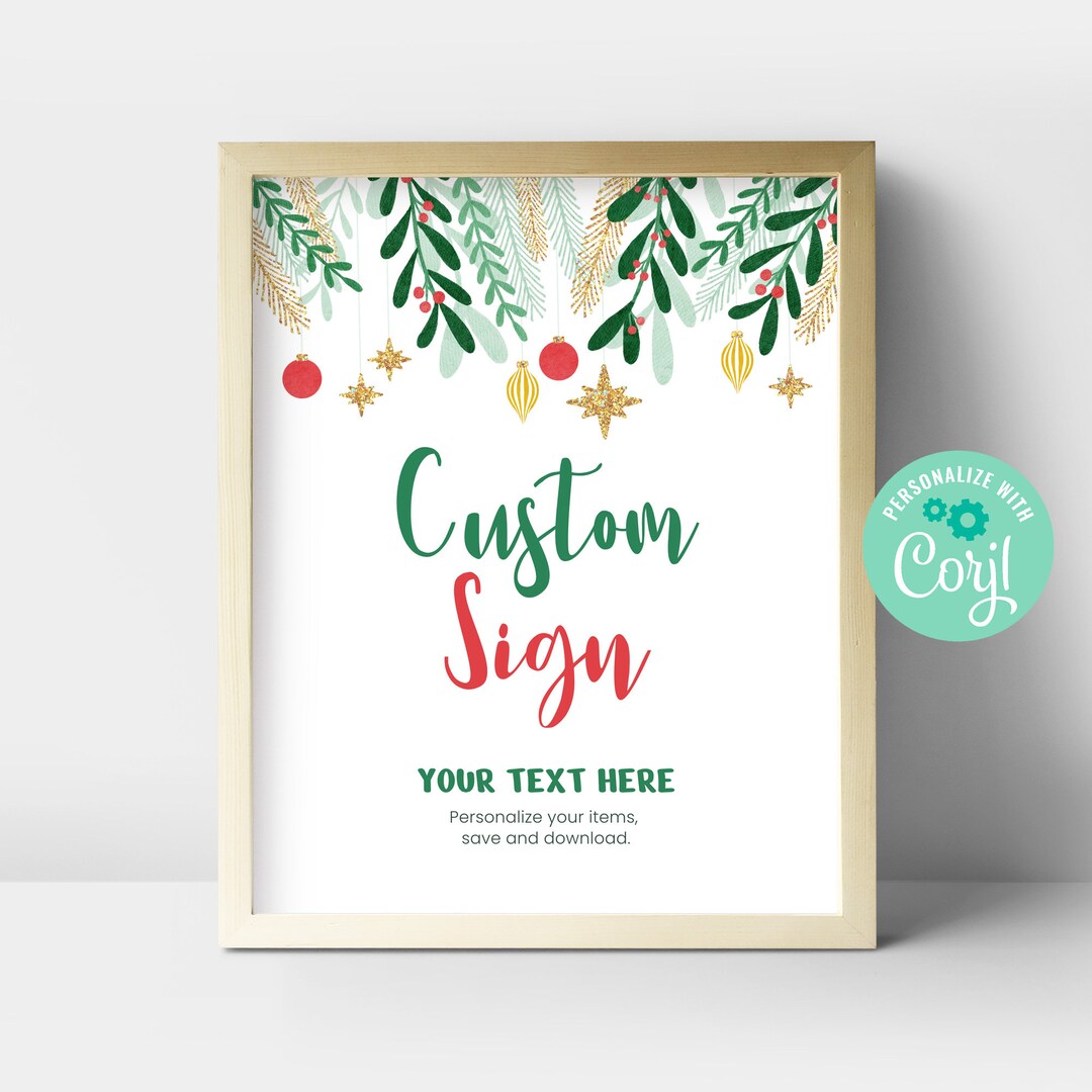 Editable Winter Custom Sign Template Instant Download, Printable Custom ...