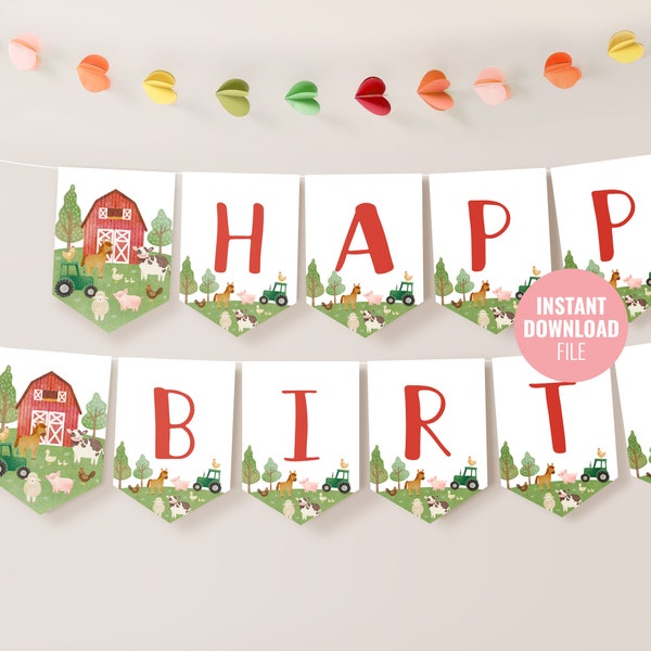 Farm Birthday Banner - Etsy