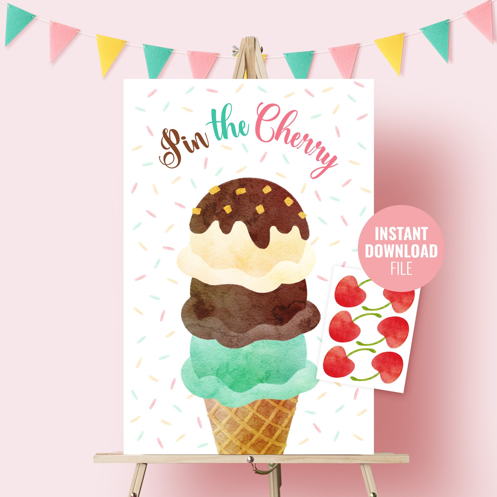 Printable Pin the Cherry Birthday Party Game Instant Download - Etsy