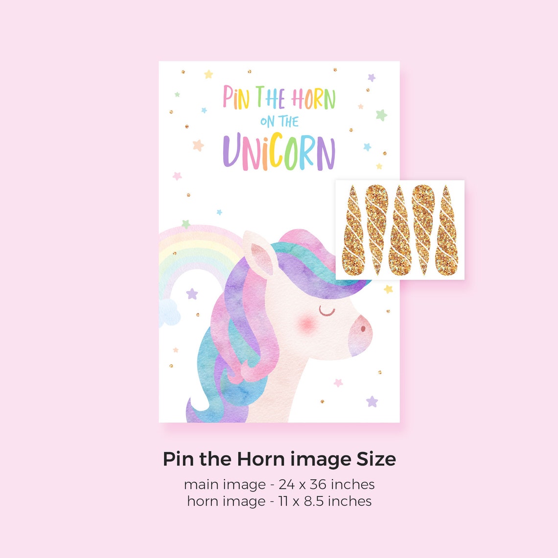 Printable Pin the Horn Birthday Party Game Instant Download | Etsy