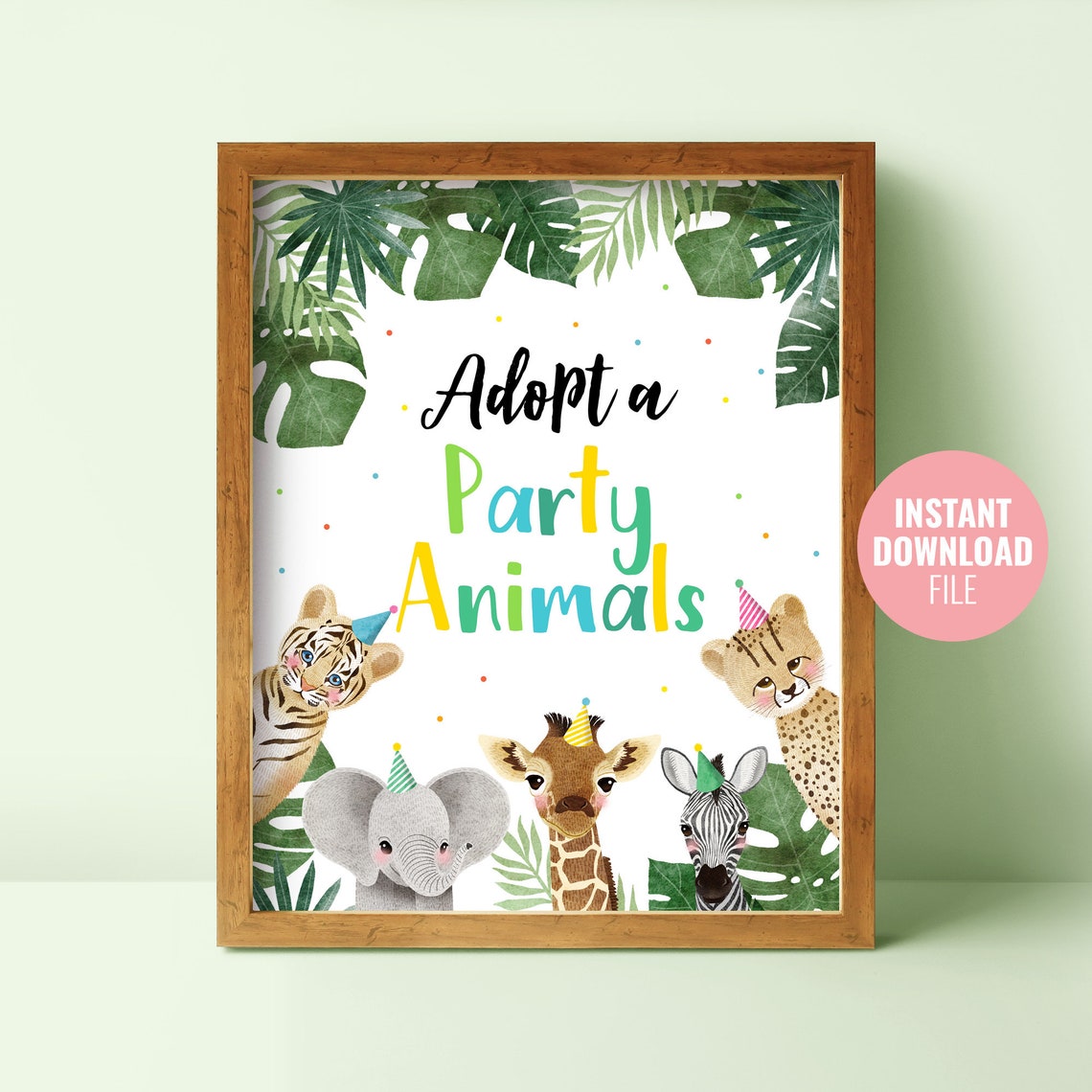 Printable Party Animals Birthday Sign Instant Download Jungle - Etsy