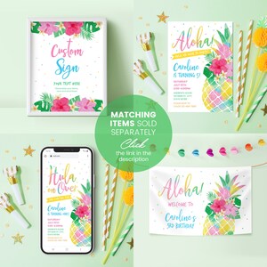 Editable Pineapple Summer Birthday Thank You Favor Tag Template Instant ...
