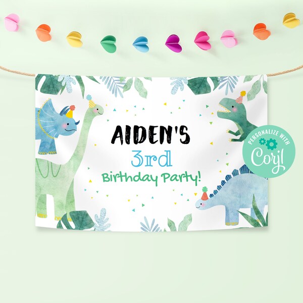 Dinosaur Banner - Etsy