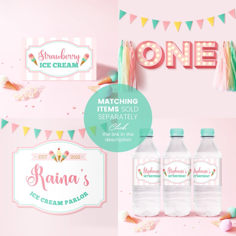 Editable Ice Cream Birthday Food Label Template Instant - Etsy