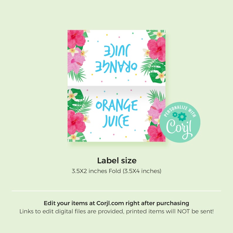 Editable Pineapple Summer Birthday Food Label Template Instant - Etsy