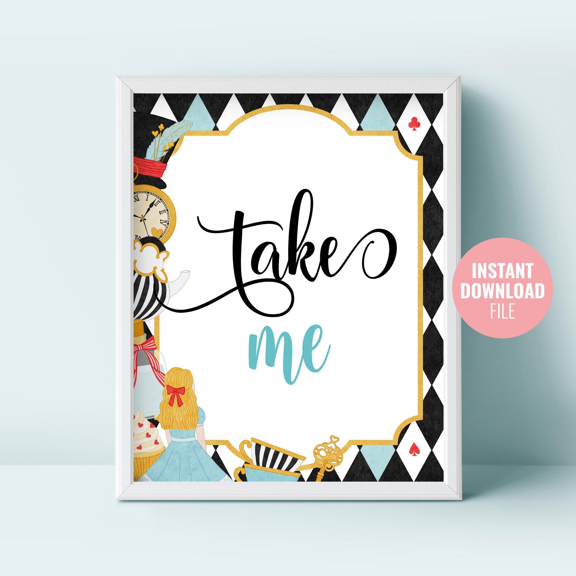 Printable Alice in Wonderland Birthday Sign Instant Download - Etsy