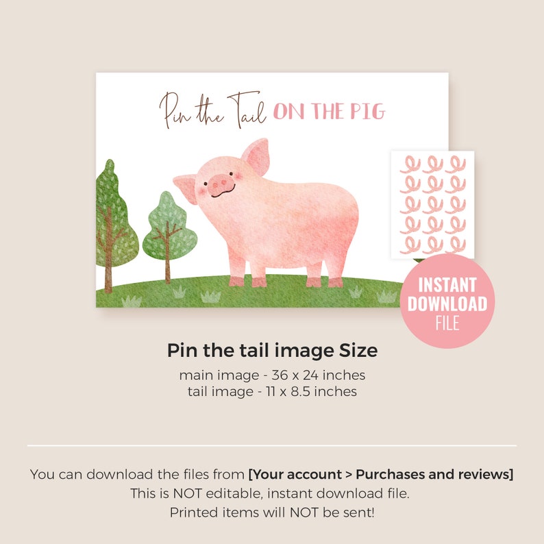 Printable Pin the Tail Birthday Party Game Instant Download - Etsy