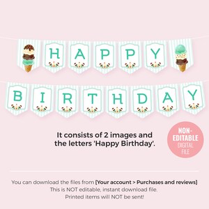 Printable Ice Cream Birthday Banner Instant Download - Etsy